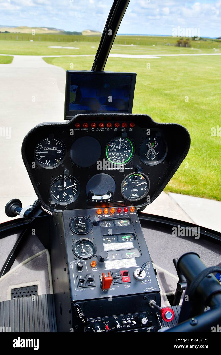 helicopter cockpit with instrument panel Stock Photo - Alamy