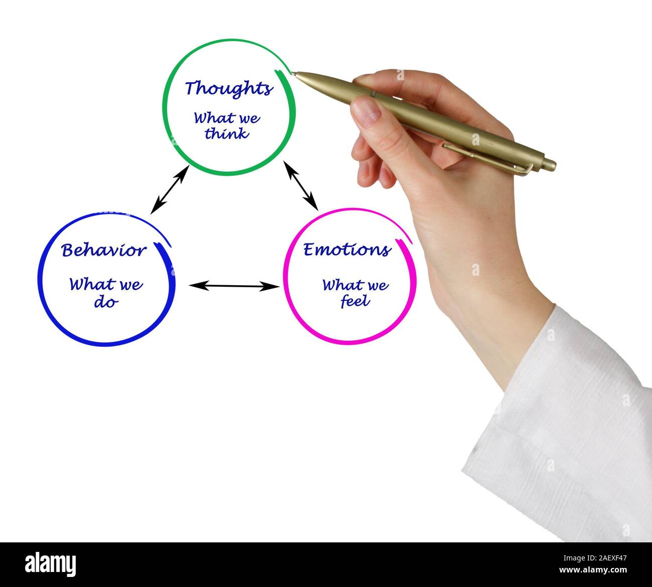 Relationship between cognition, emotions, and behavior Stock Photo - Alamy