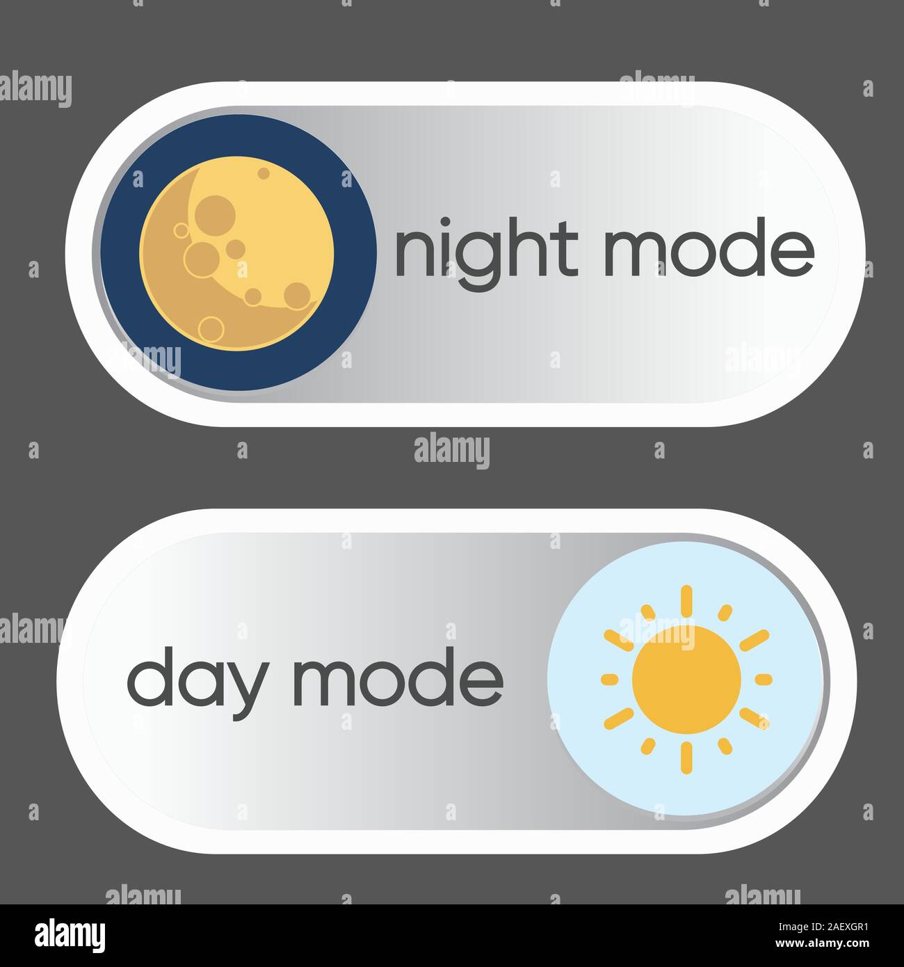 Concept of gadget interface switch to Day and Night mode and ui symbol ...