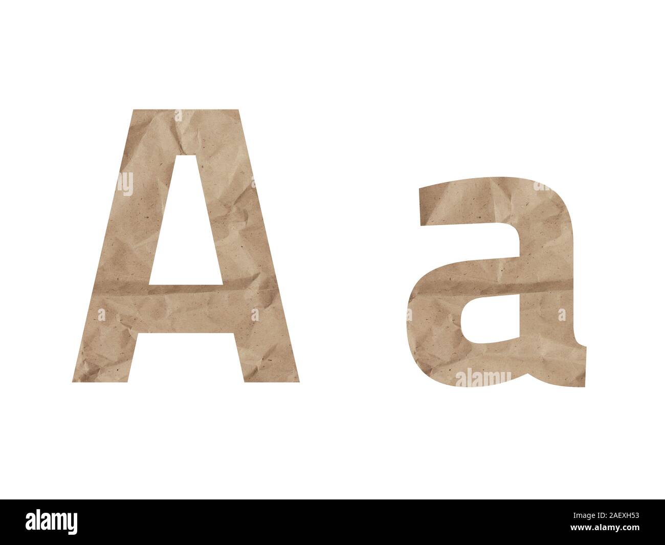 Letter A font alphabet Lettring isolated. Crumpled wrapping paper ...