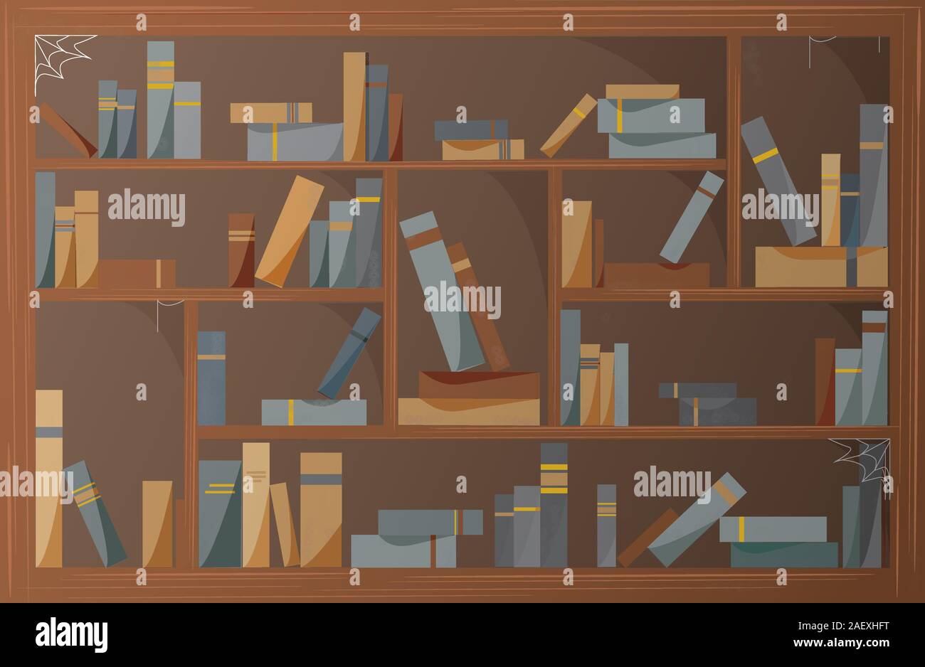 Cartoon Old Bookshelf