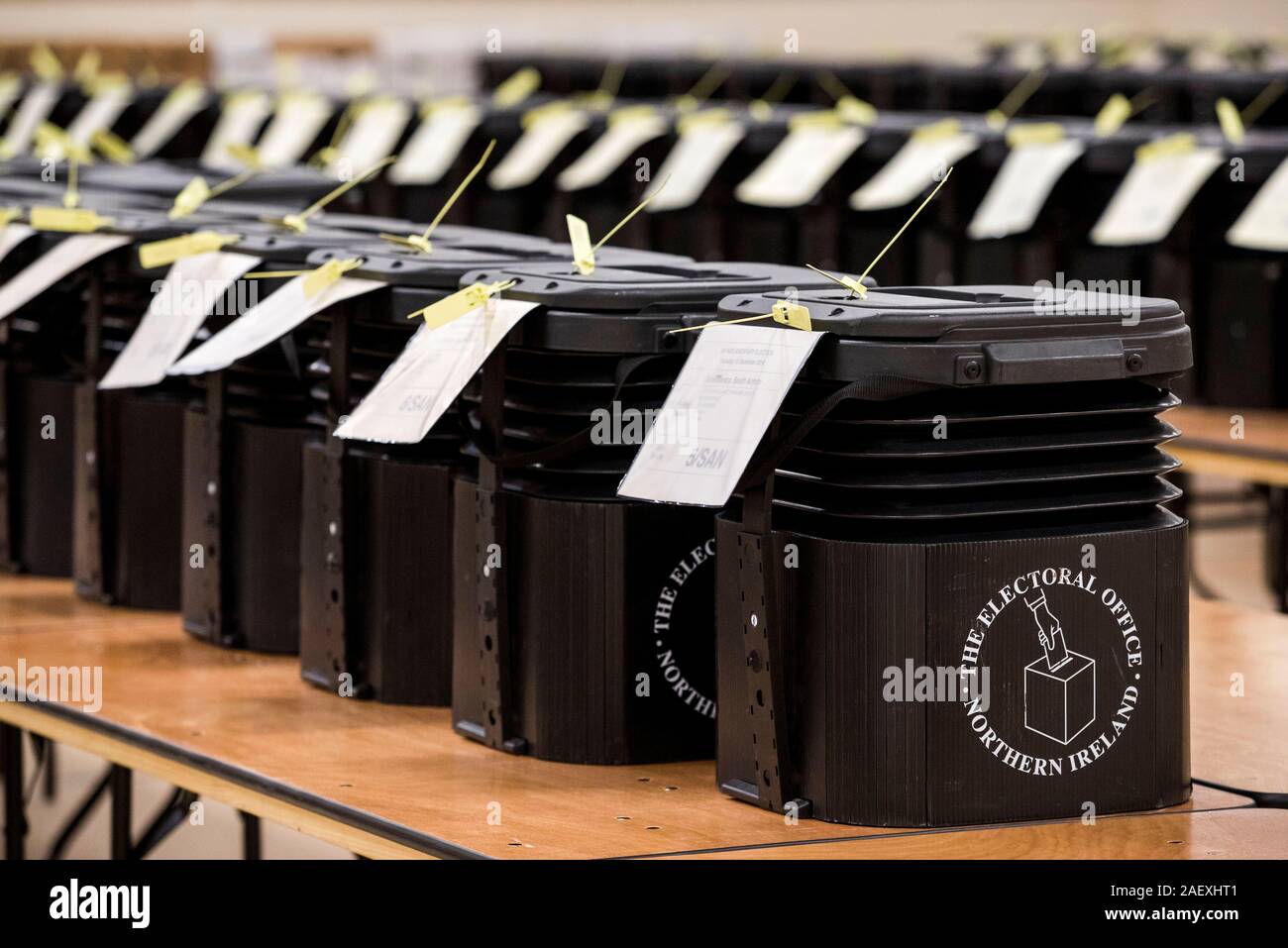 Election boxes waiting to be loaded on to a lorry. They will be ...