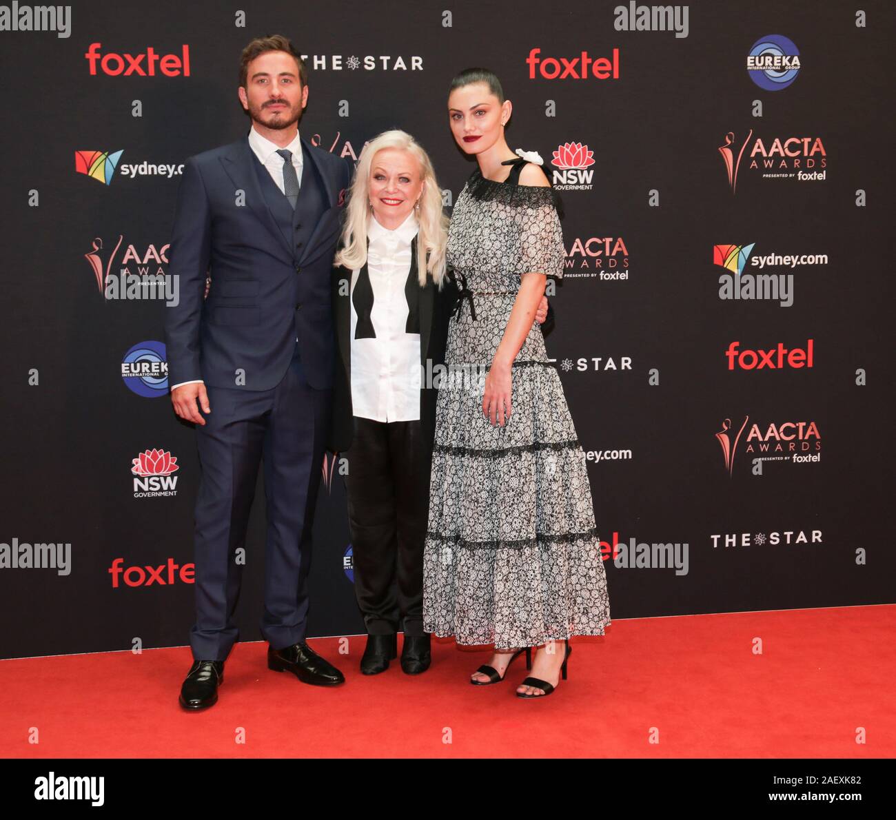 Ryan Corr, Jacki Weaver & Phoebe Tonkin attend the 2019 AACTA Awards ...