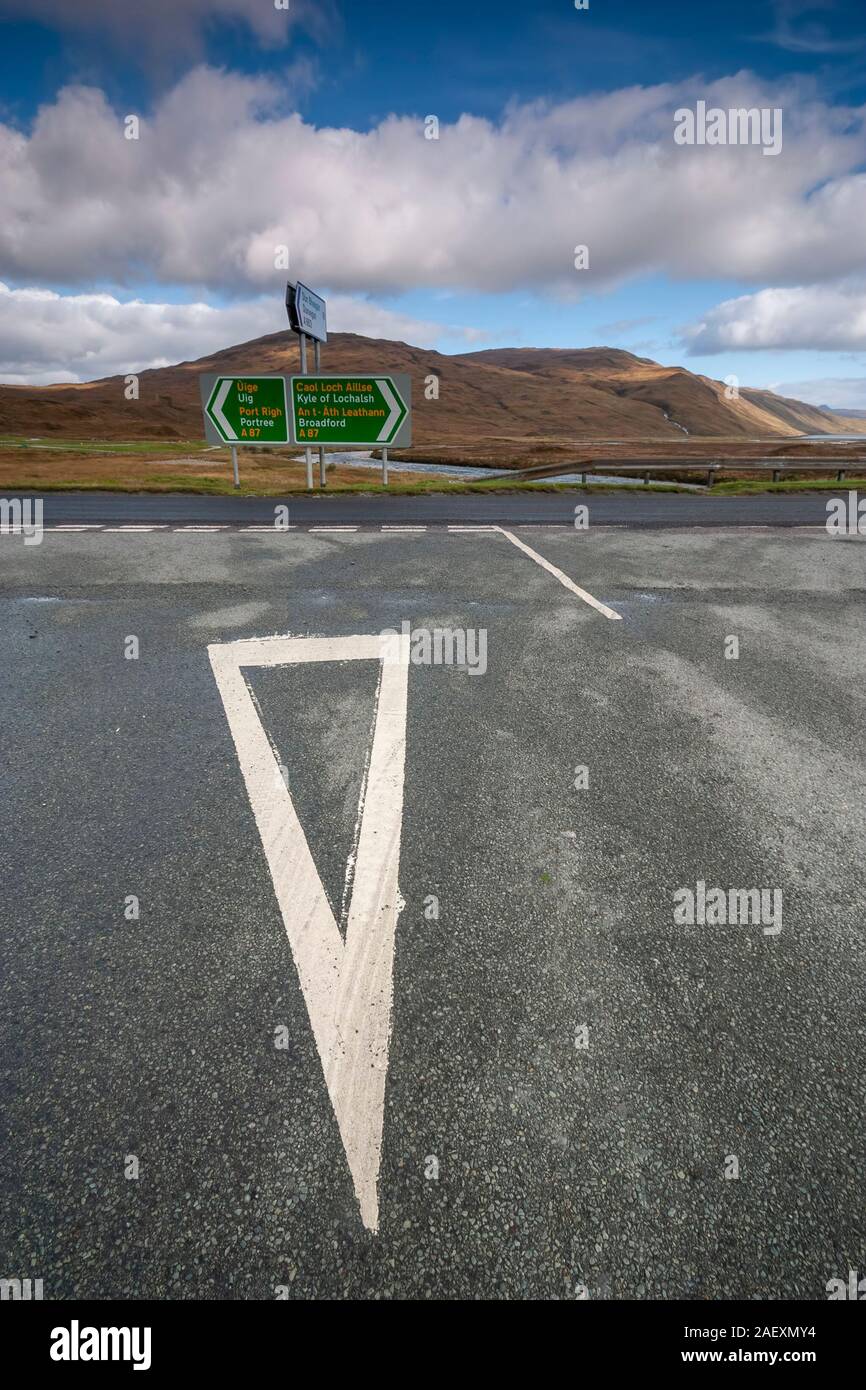 traffic signs in Scotland on Skye Stock Photo - Alamy