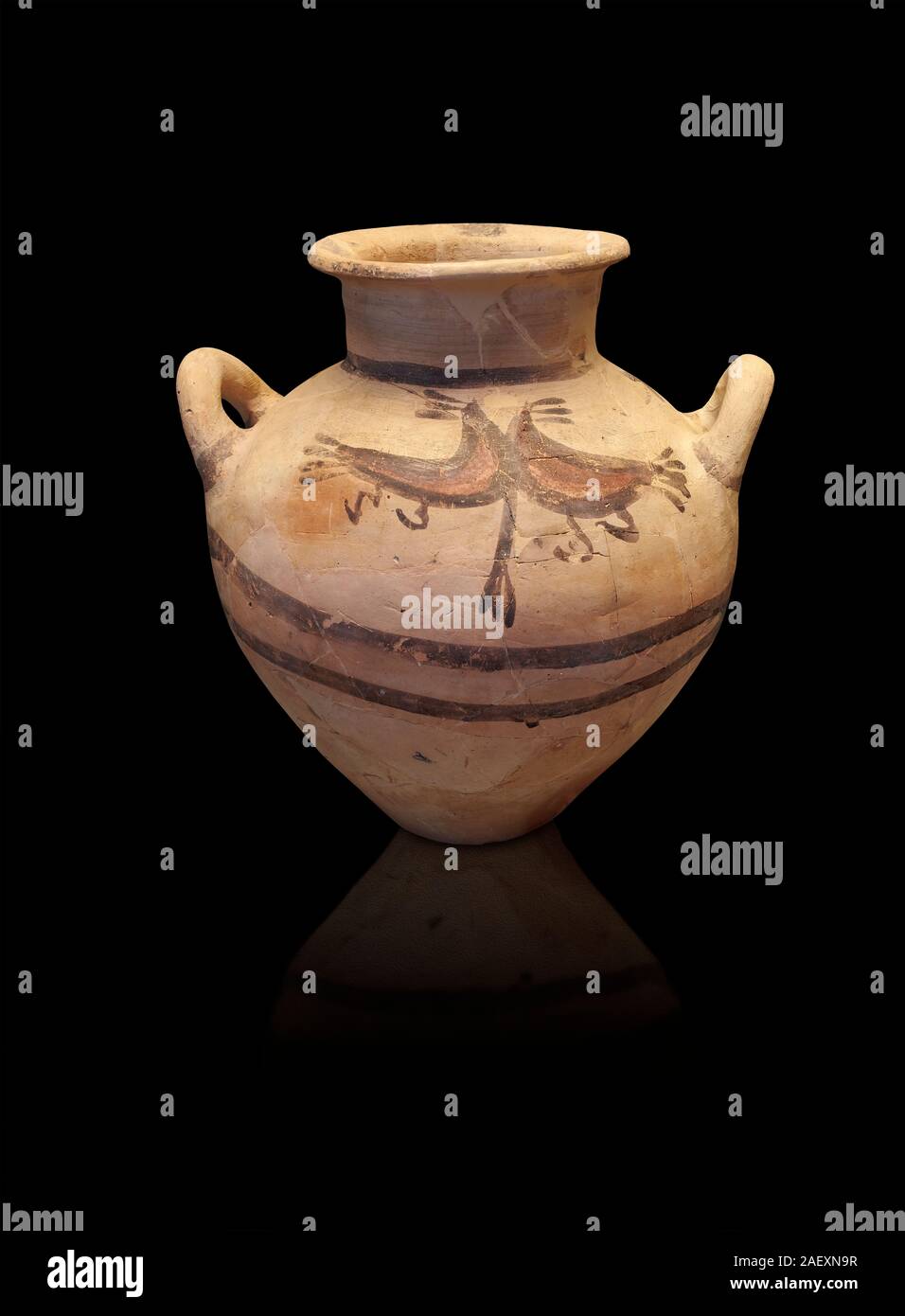 Mycenaean pot with cycladic style design , Grave Circle B, Mycenae 17 ...