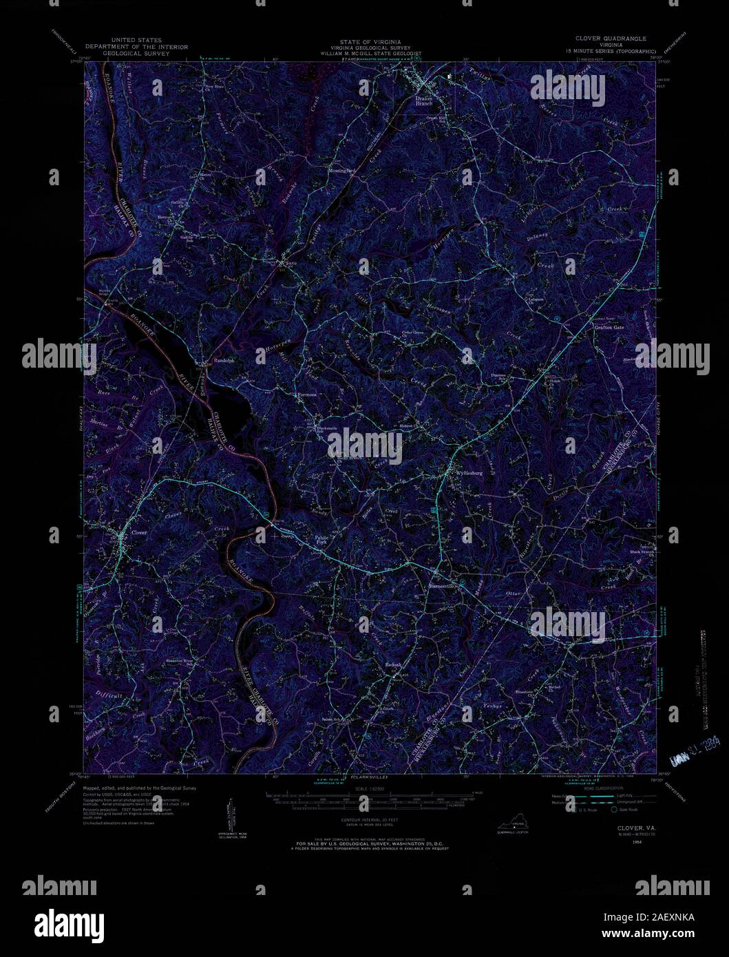 VA Clover 187990 1954 62500 Inverted Stock Photo - Alamy