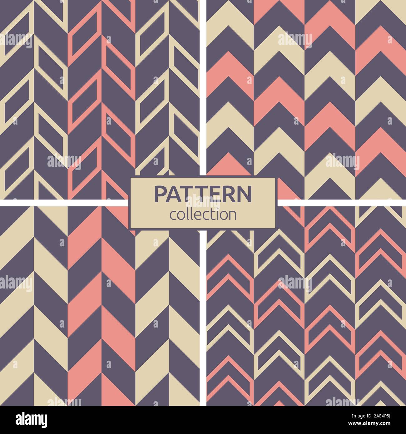 Set of four seamless fashion arrows patterns. Herringbone patterns ...