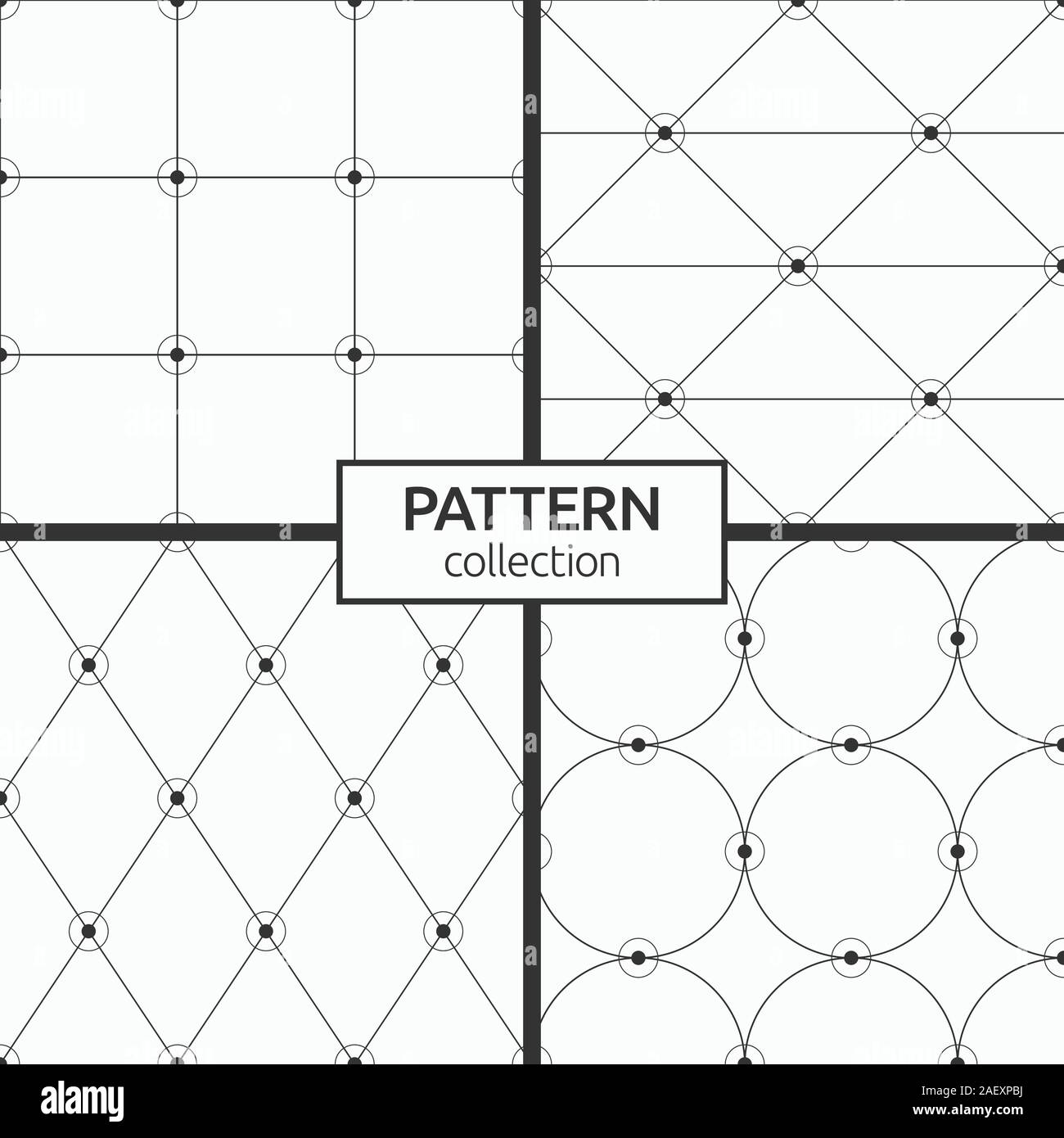 Set of four geometrical seamless patterns. Repeating tiles with ...