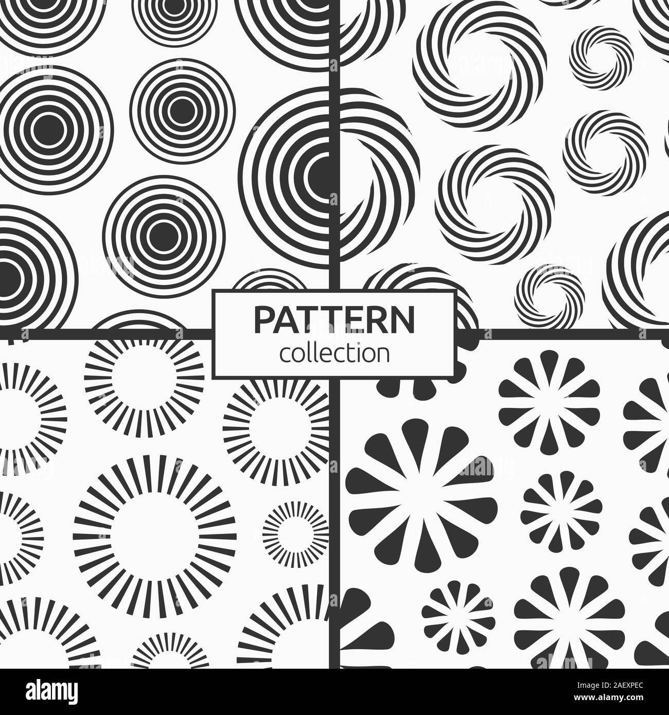 Set of four seamless patterns of repeating round ornaments isolated on ...
