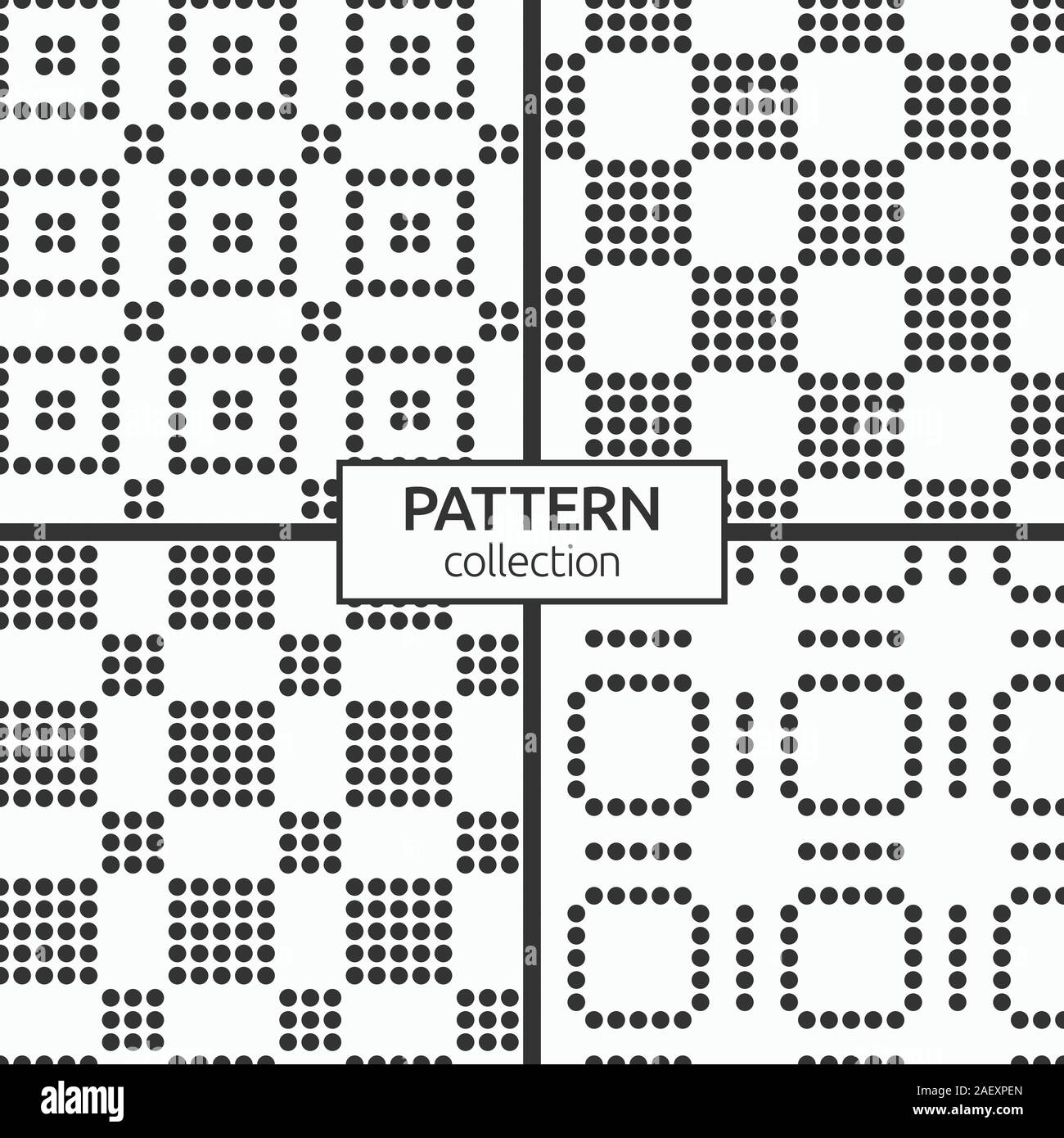 Set of four seamless patterns. Abstract geometrical trendy vector ...
