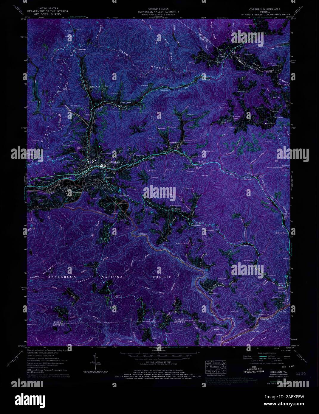 Map of coeburn hi-res stock photography and images - Alamy