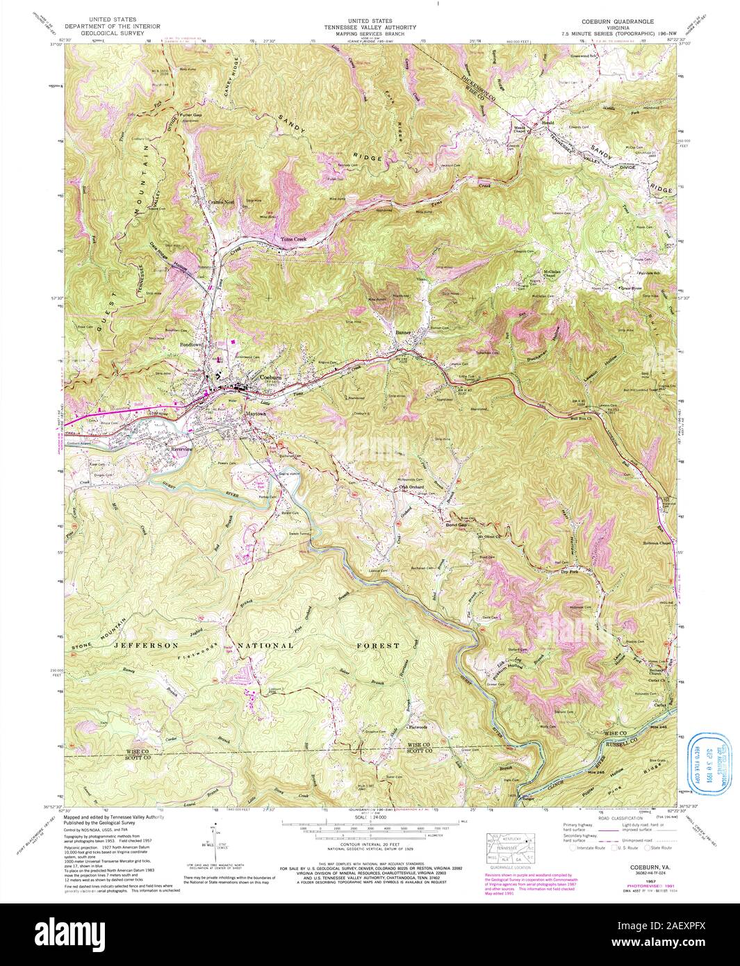 Map of coeburn hi-res stock photography and images - Alamy