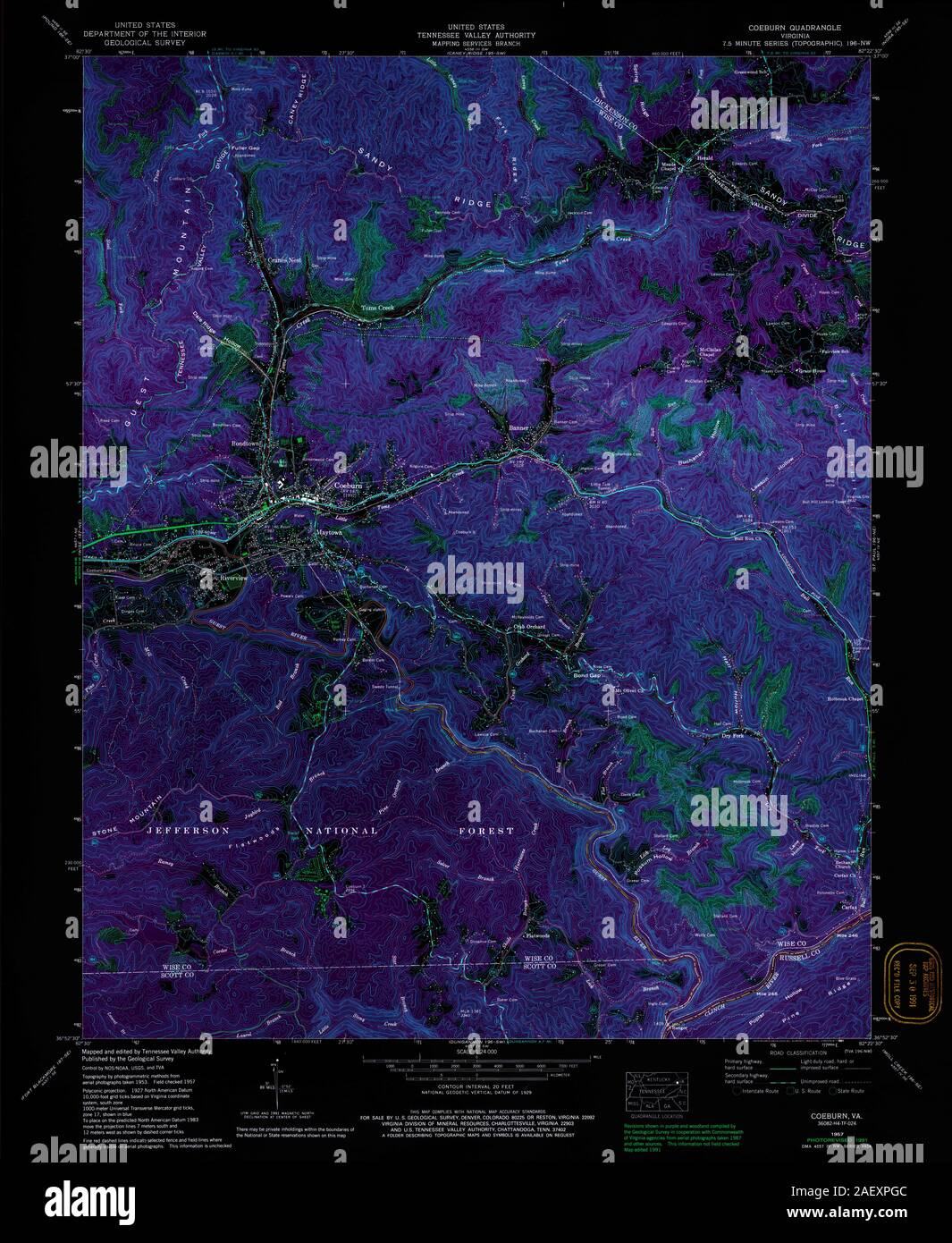 Map of coeburn hi-res stock photography and images - Alamy