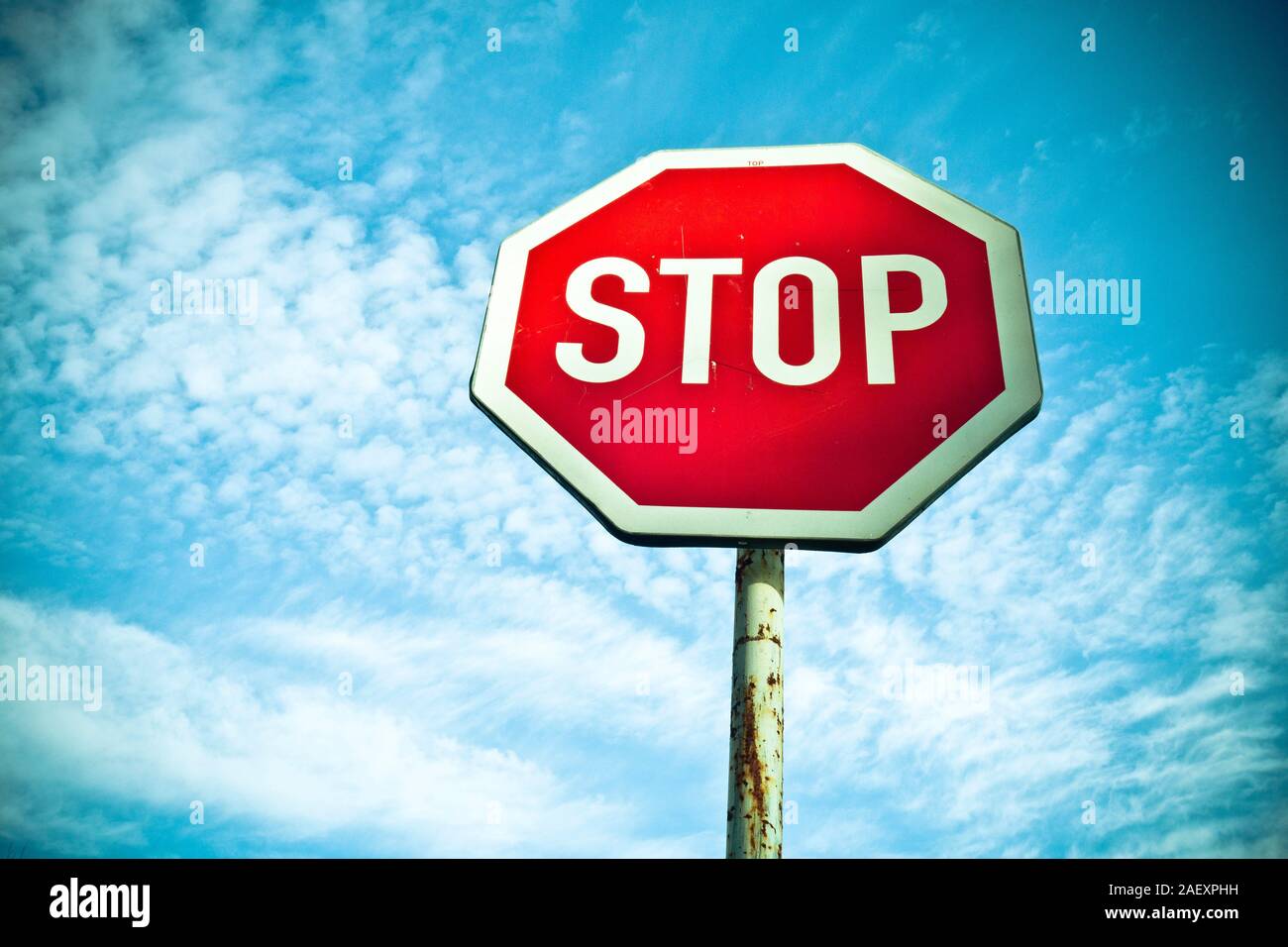 a stop sign with copy space Stock Photo - Alamy