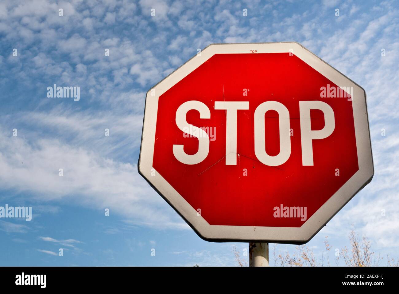 a stop sign with copy space Stock Photo - Alamy
