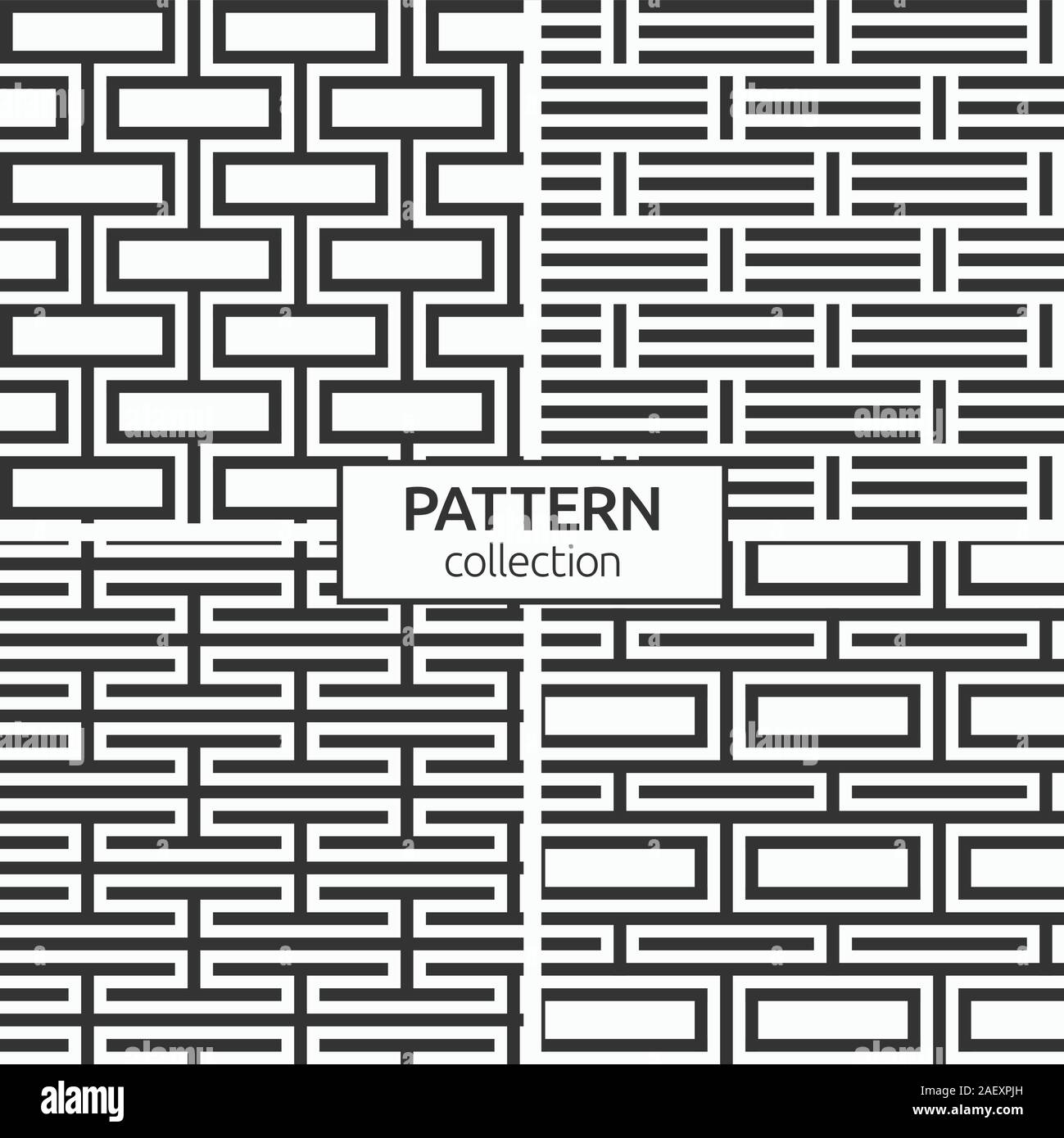 Set Of Four Seamless Lattice Patterns Abstract Vector Monochrome Backgrounds Modern Stylish