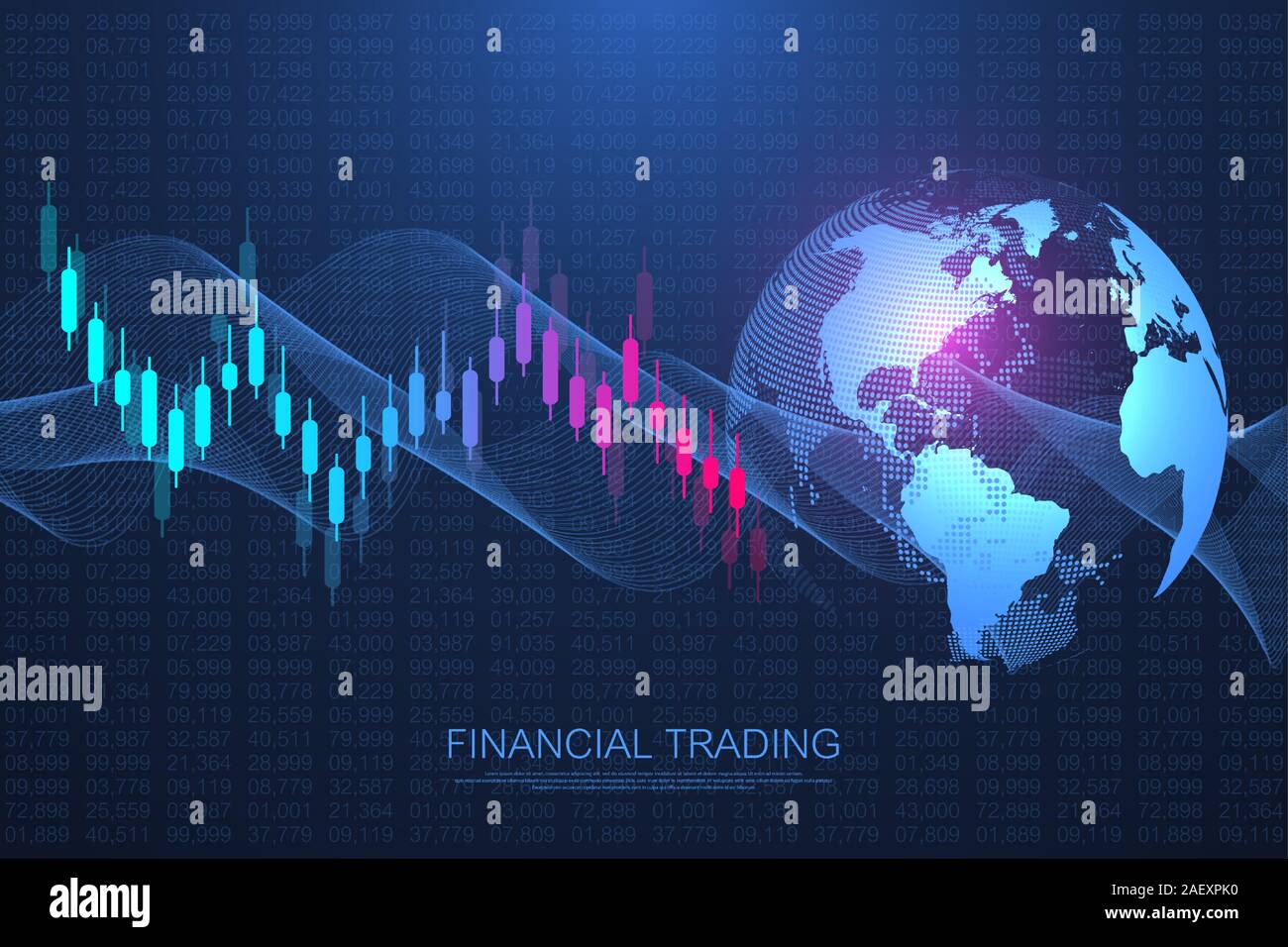 Stock market or forex trading business graph chart for financial ...