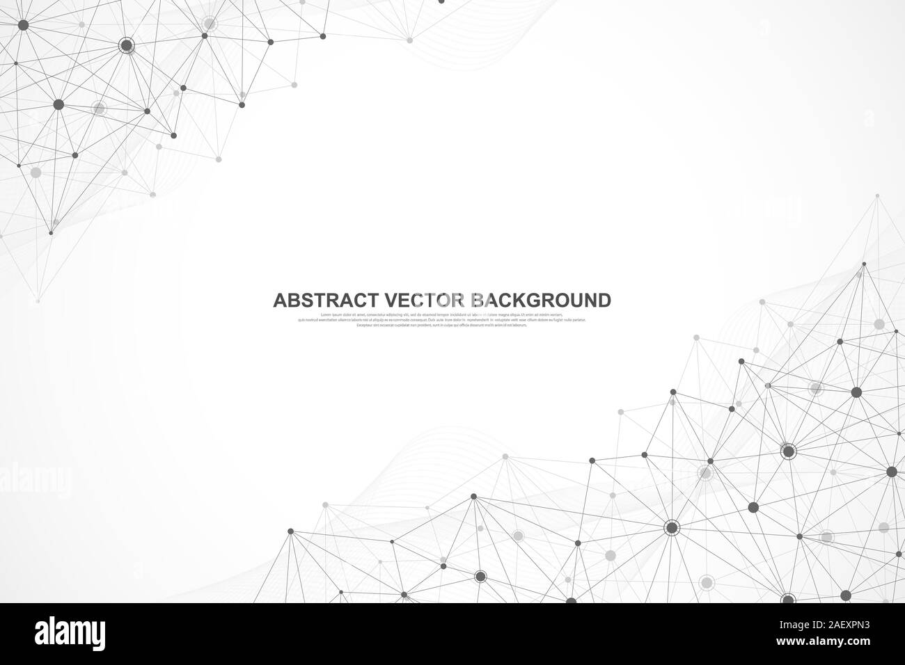 Abstract plexus background with connected lines and dots. Plexus geometric effect. Digital data ...