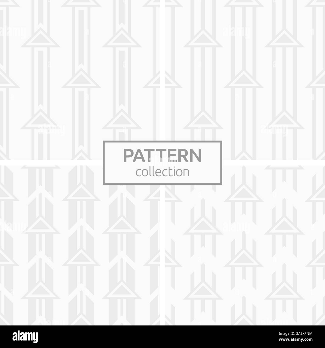 Set of four abstract geometric seamless pattern of triangles located on ...