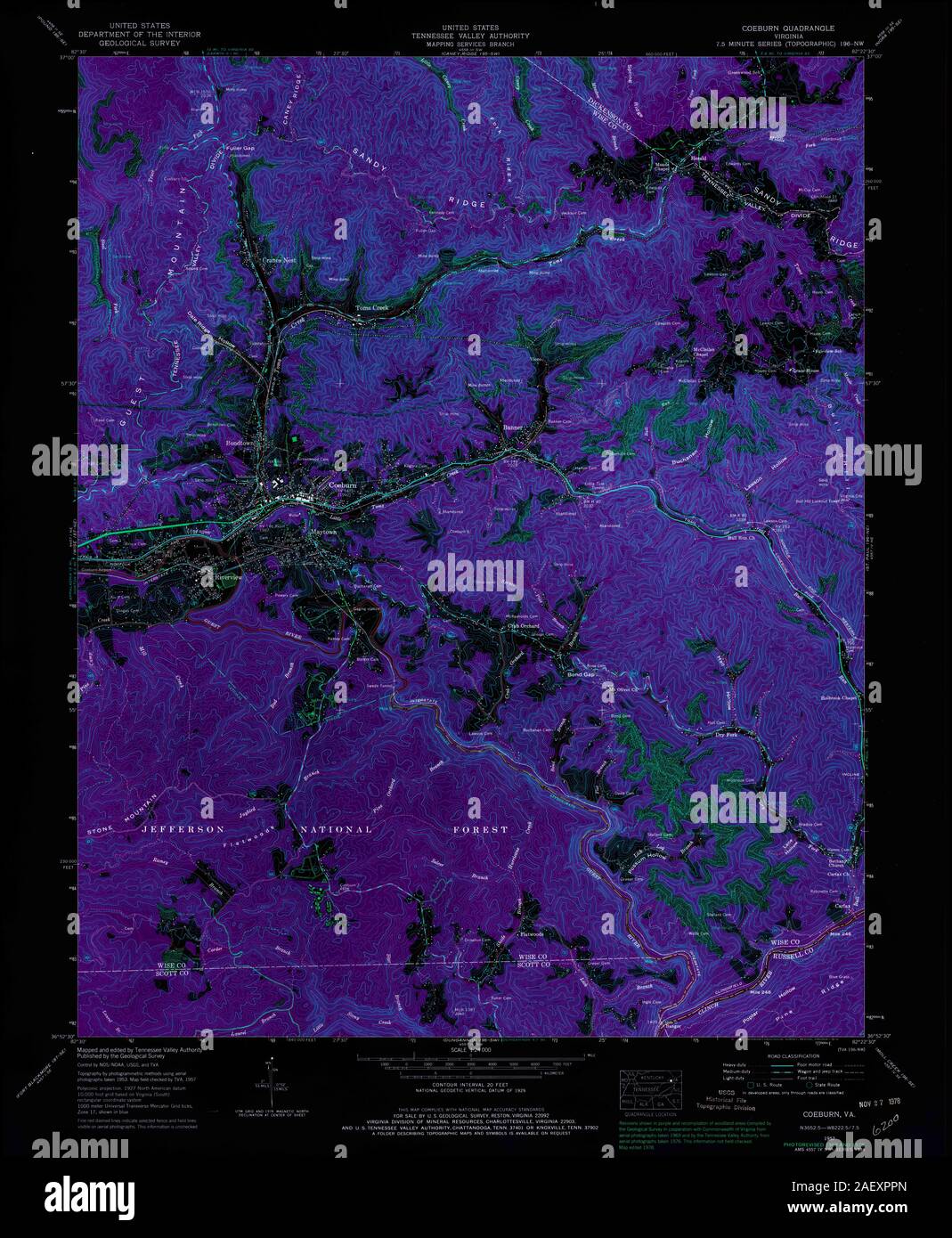 Map of coeburn hi-res stock photography and images - Alamy