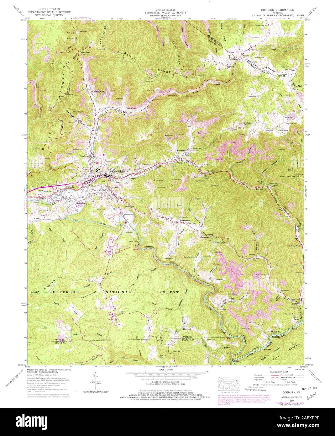 Coeburn map hi-res stock photography and images - Alamy