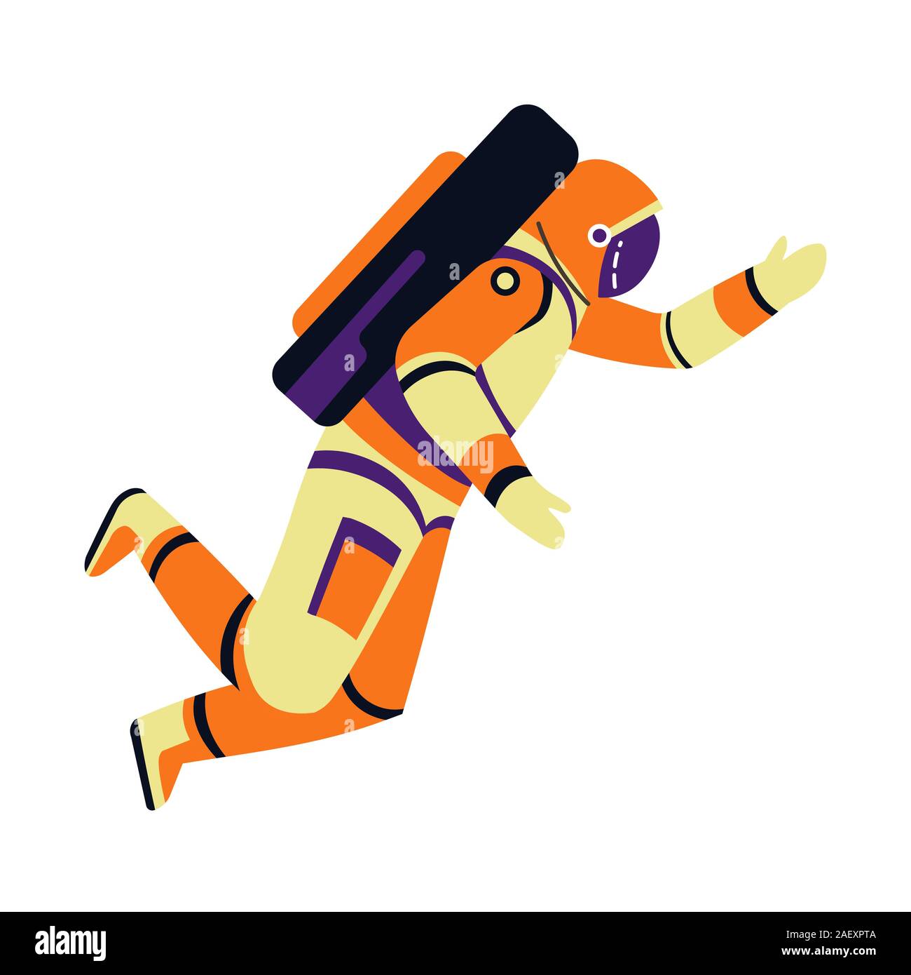 Astronaut Side View Cartoon