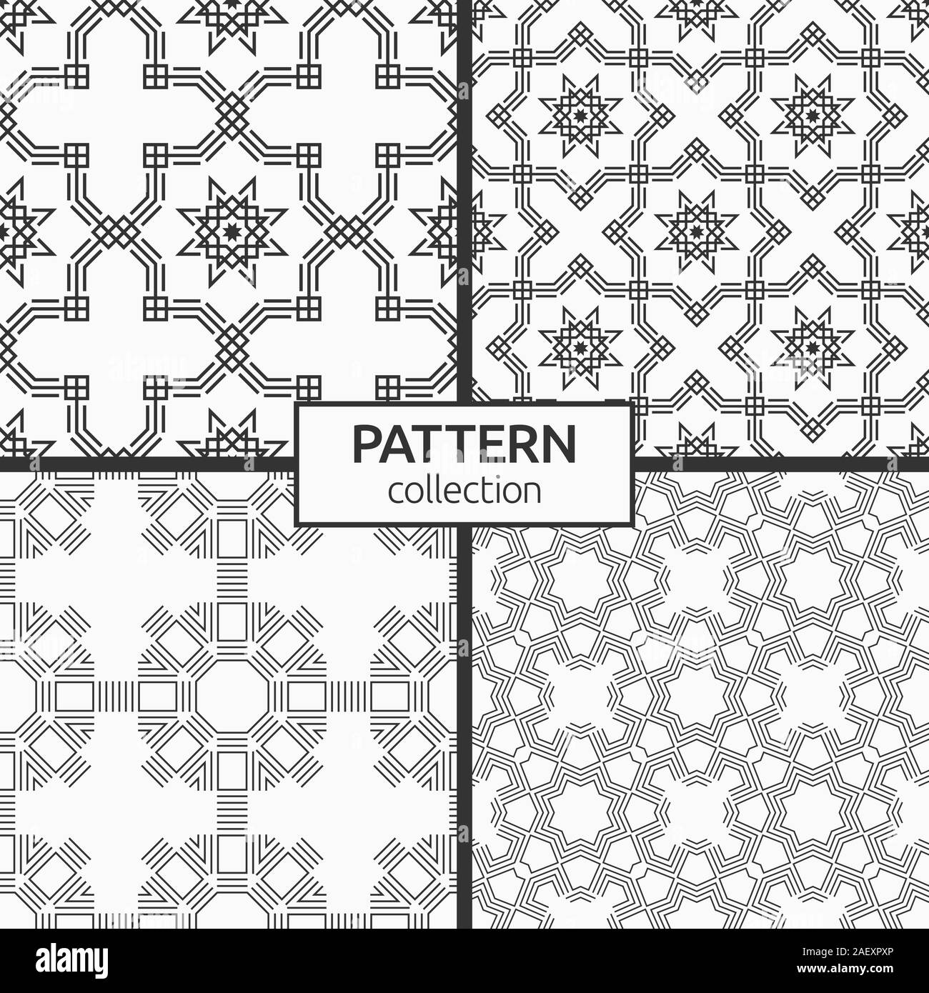 Set of four oriental seamless patterns. Islamic style. Stylish ...