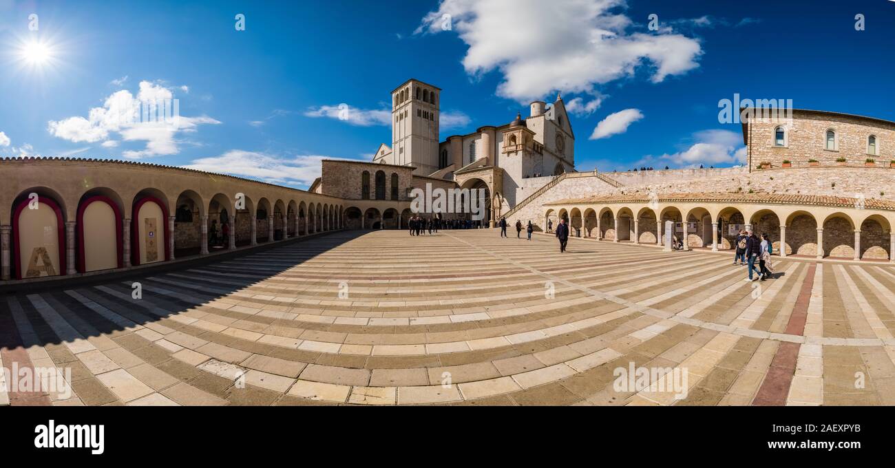 Panoramic view of Basilica of Saint Francis of Assisi, seen from the ...