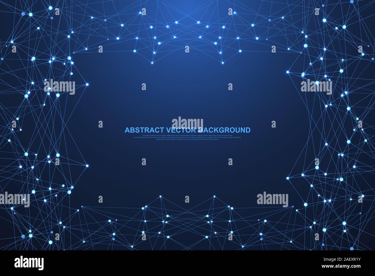 Polygonal Science Background With Connecting Dots And Lines Abstract Plexus Geometric Effect