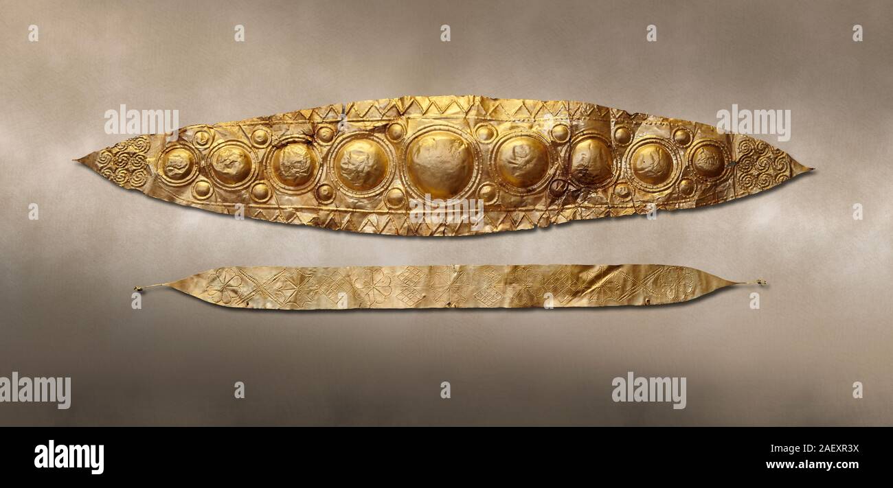 Mycenaean Gold diadems from Grave IV, Grave Circle A, Myenae, Greece ...