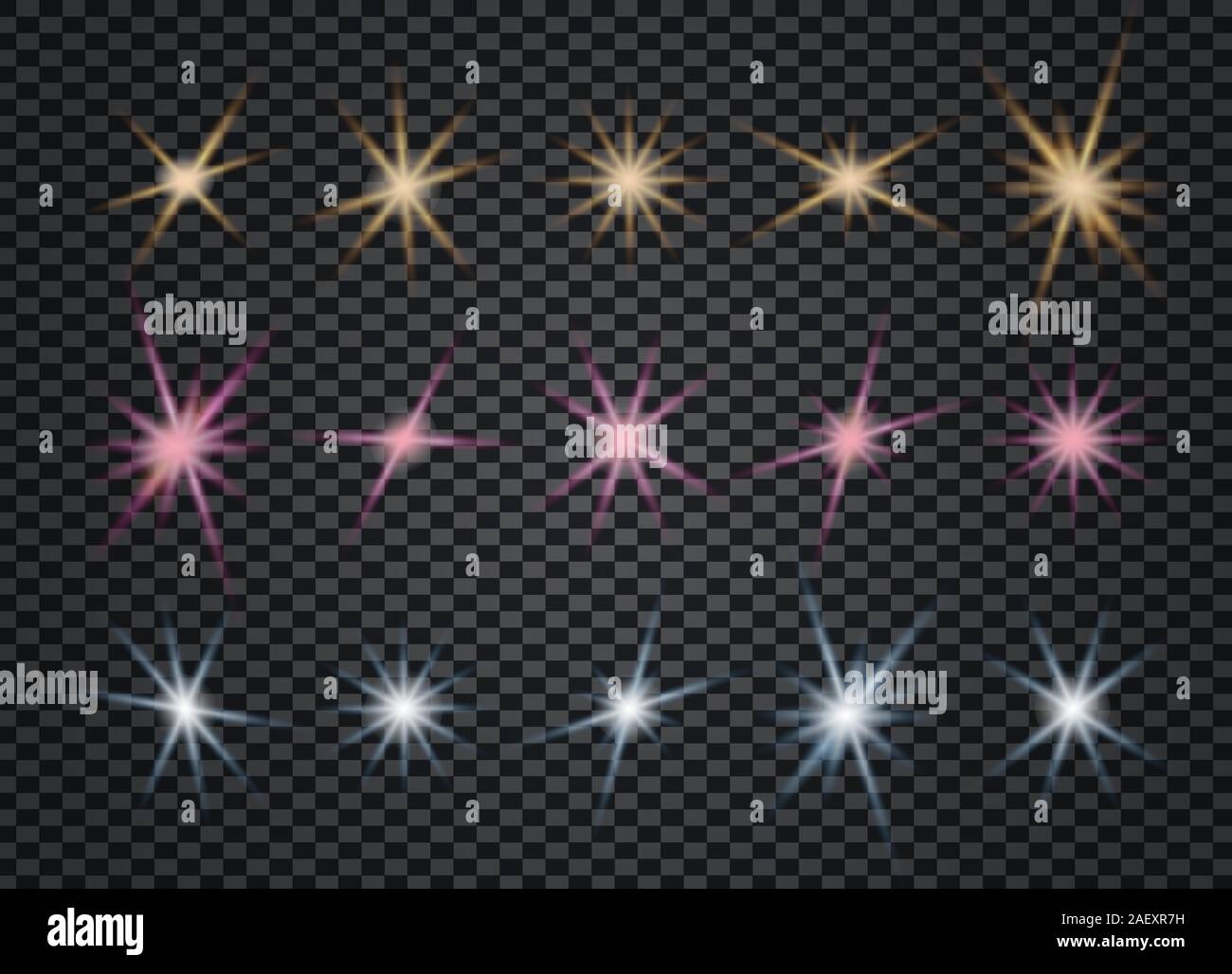 Christmas stars set on transparent background. Stardust wave is ...