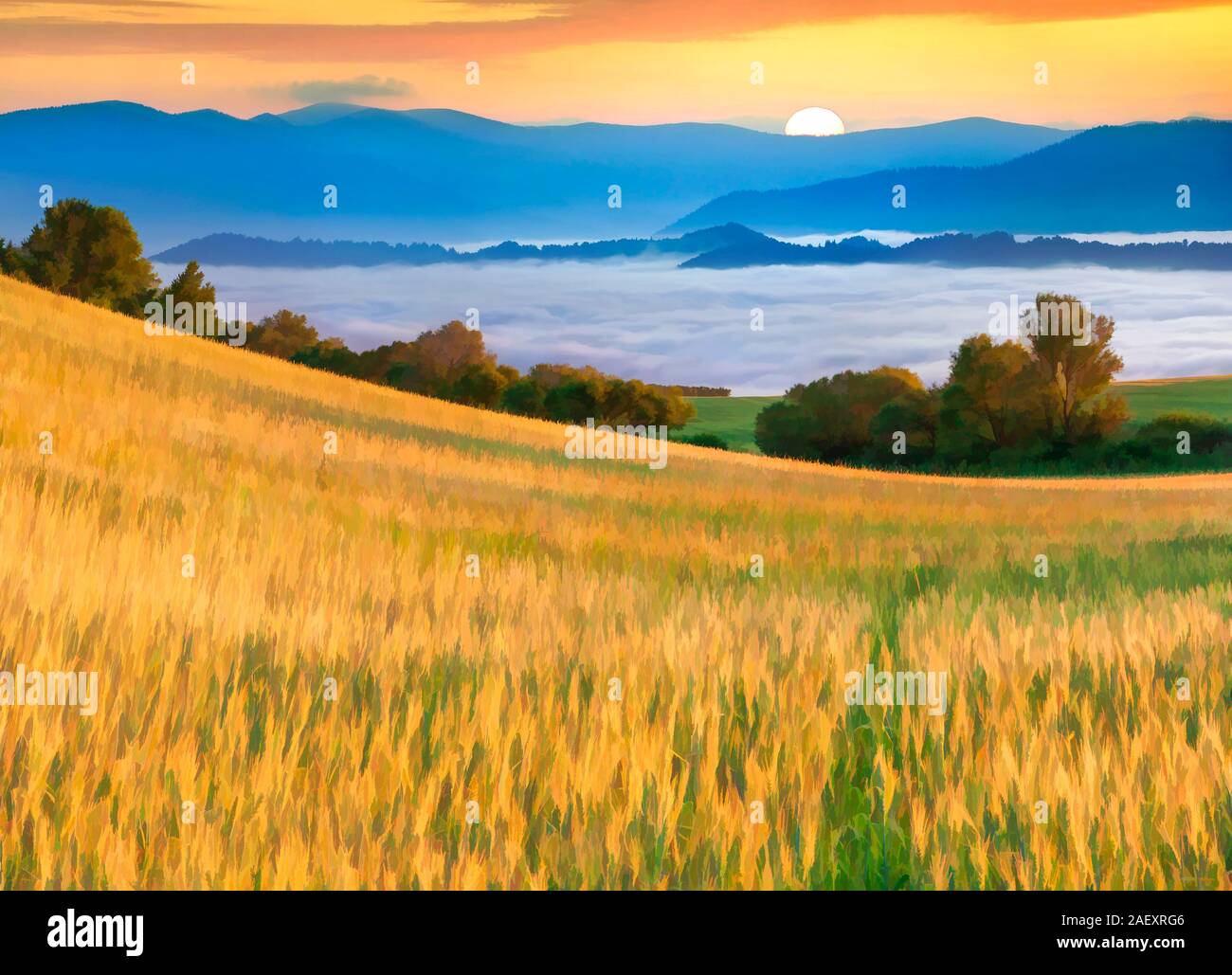 Wheat Field Painting
