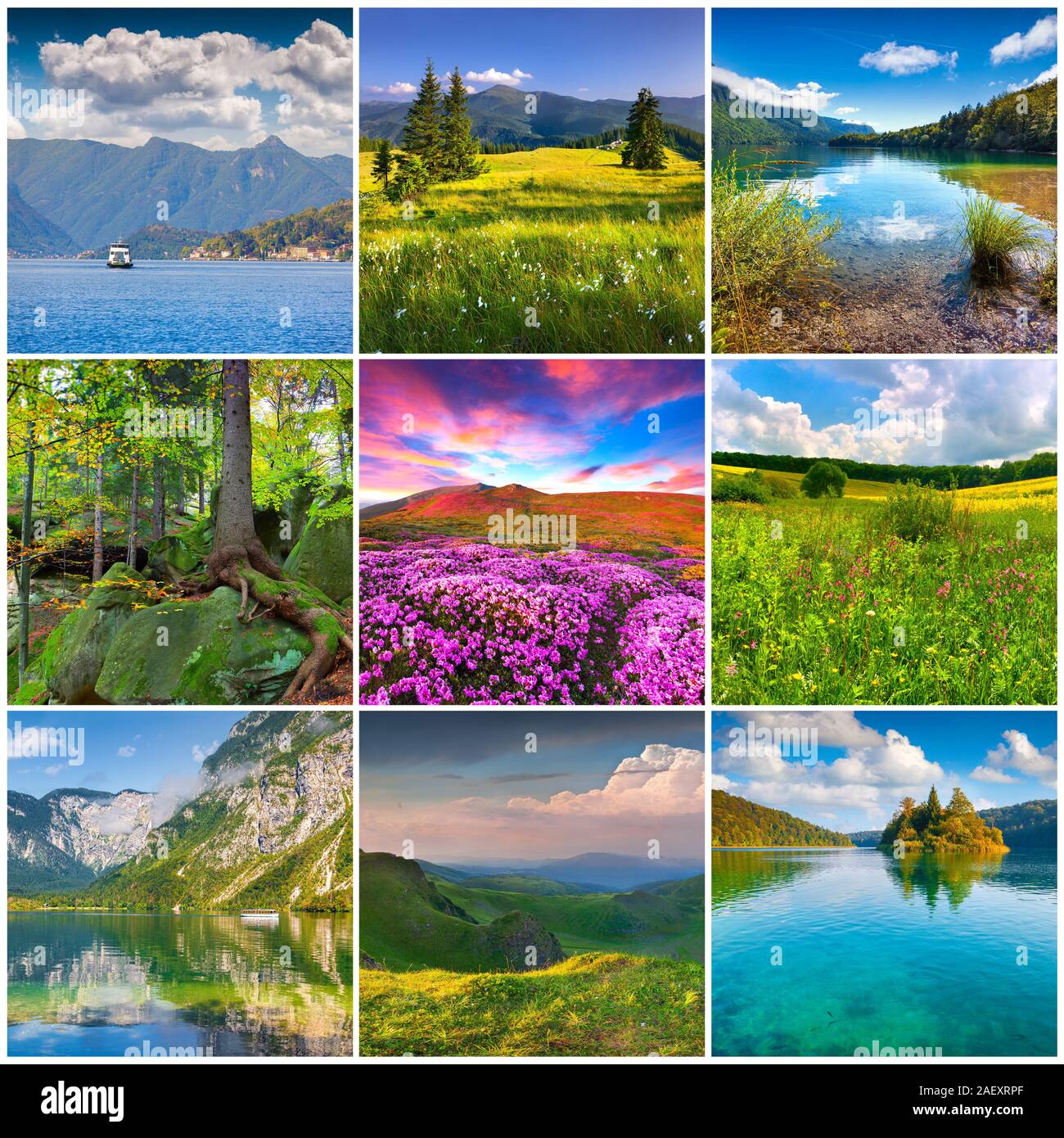 Collage beautiful nature landscapes Cut Out Stock Images & Pictures - Alamy