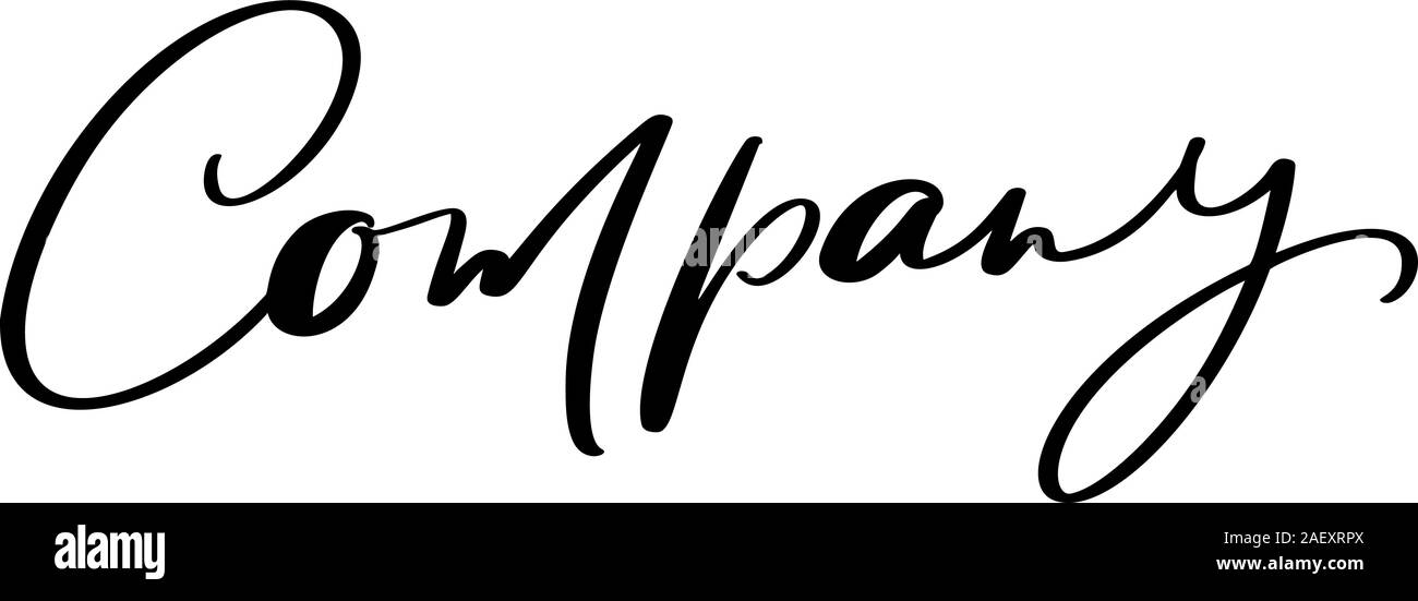 Calligraphic Hand Drawn Vector Company text for corporate logo template ...
