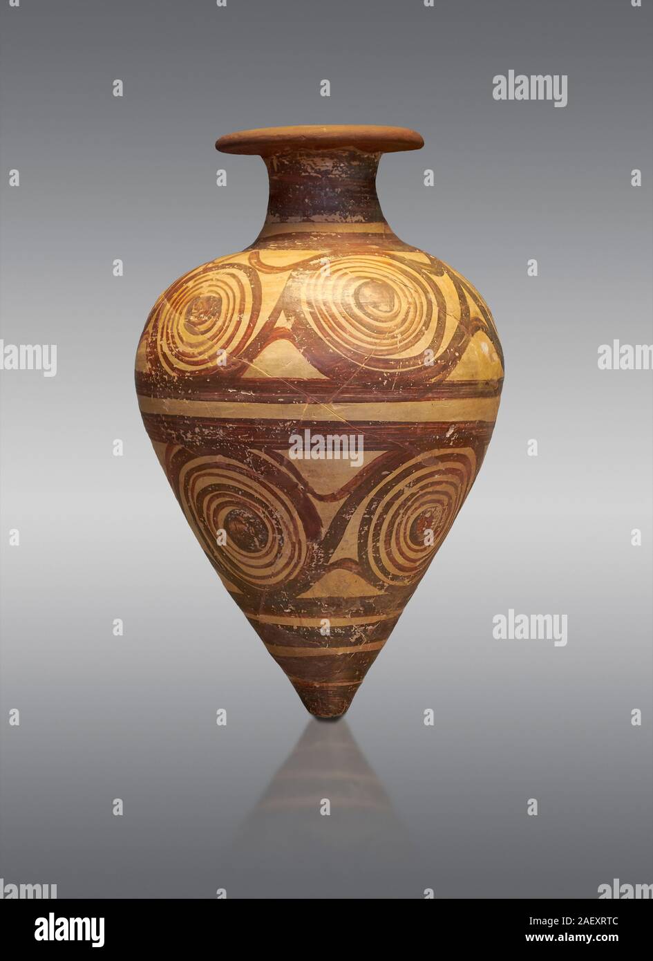 Mycenaean ovoid rhython with spiral design , Grave II, Grave Circle A ...