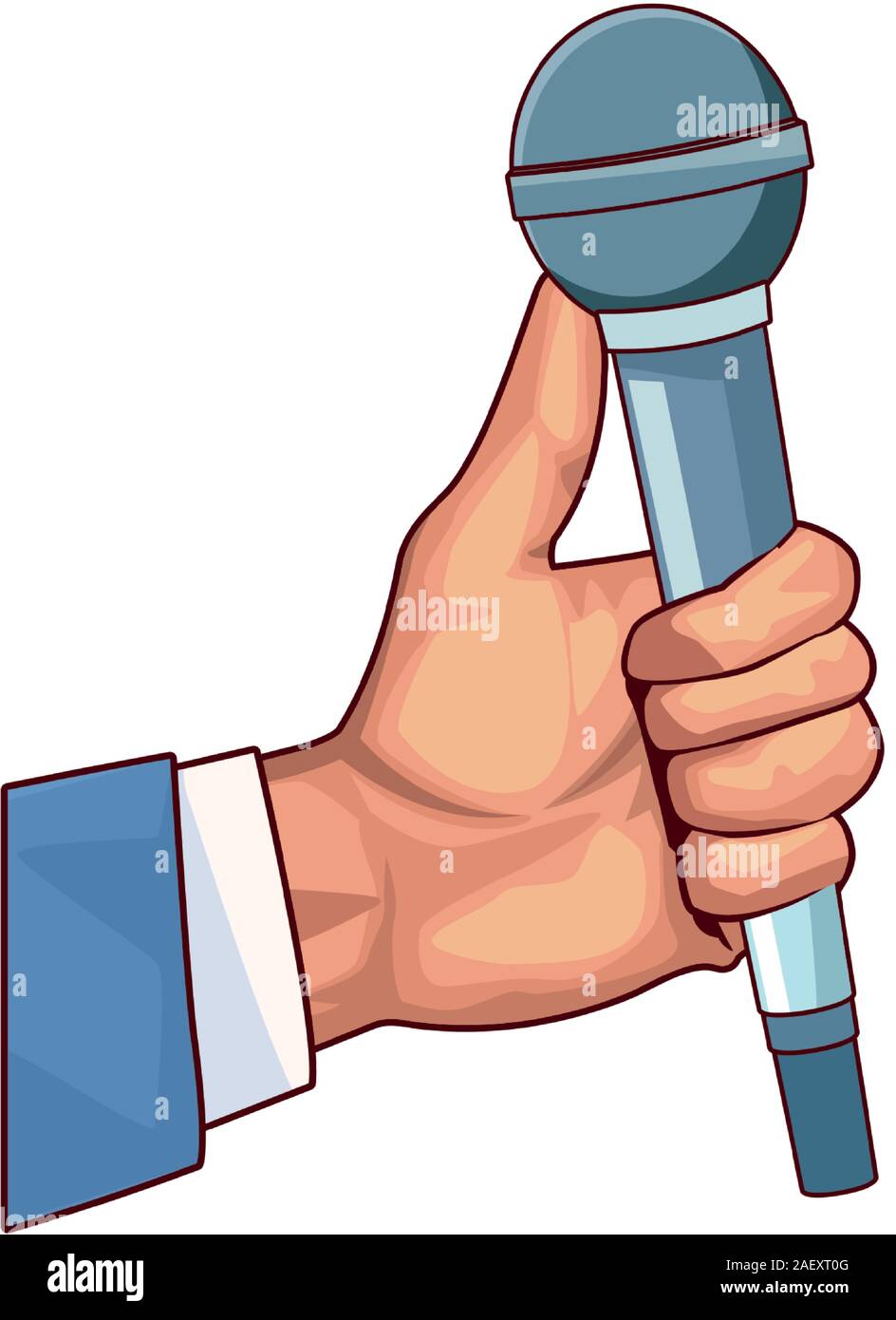 hand holding a microphone icon, colorful design Stock Vector Image ...