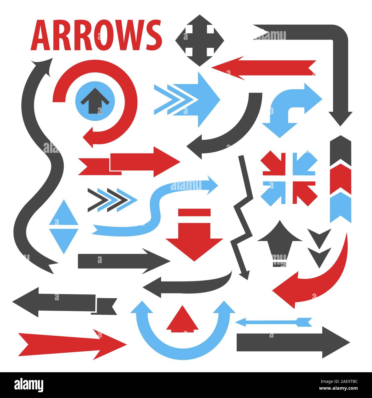 Arrows various direction pointing icons collection in different shapes ...