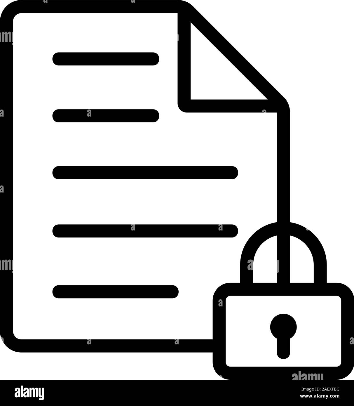 protected document icon vector. Isolated contour symbol illustration ...