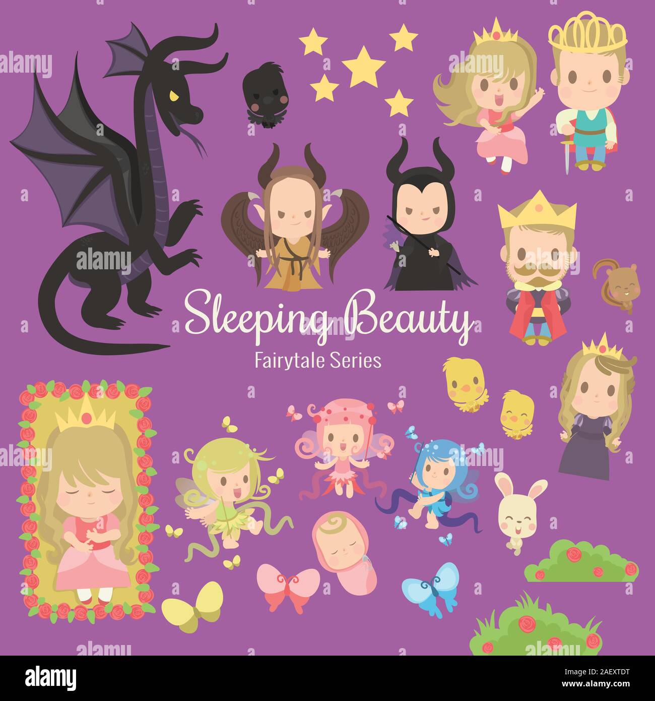 fairytale series sleeping beauty Stock Vector Image & Art - Alamy