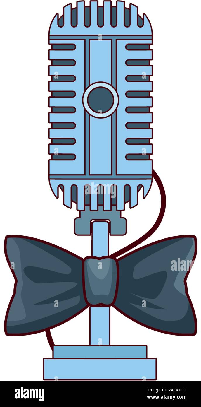 microphone with bow tie icon, flat design Stock Vector Image & Art - Alamy