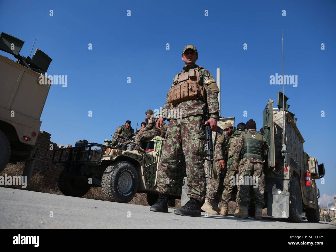 Parwan, Afghanistan. 11th Dec, 2019. Afghan security force members ...