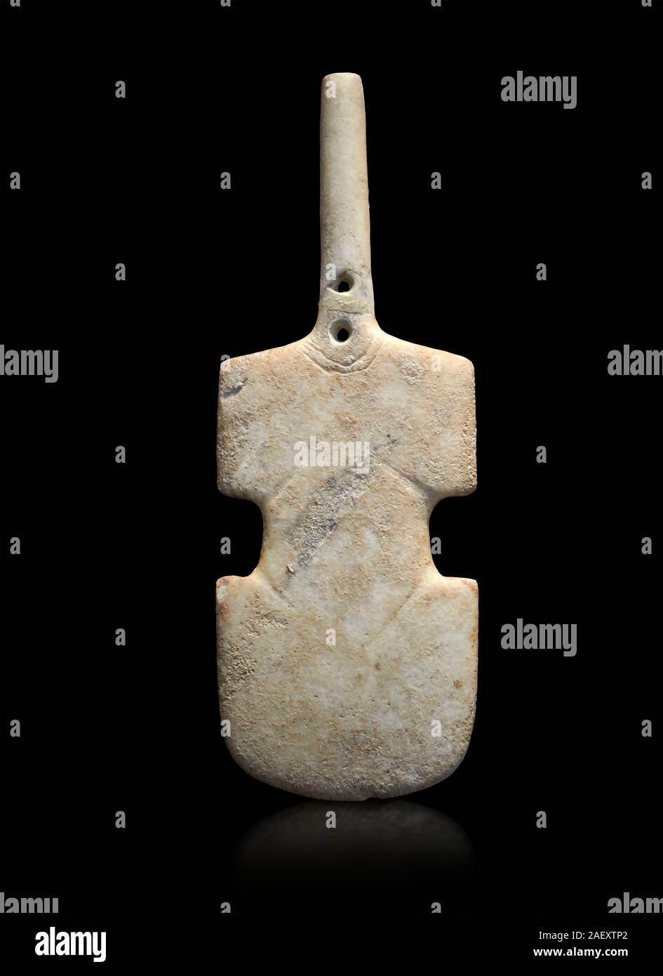 Cycladic violin shaped figurine. Early Cycladic Period I (Grotta-Pelos ...