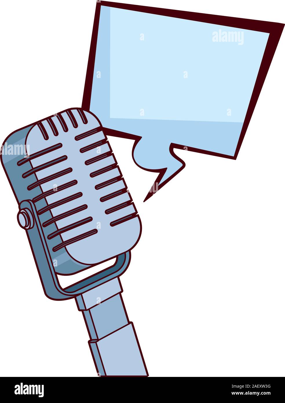 retro microphone and square bubble icon, colorful design Stock Vector ...