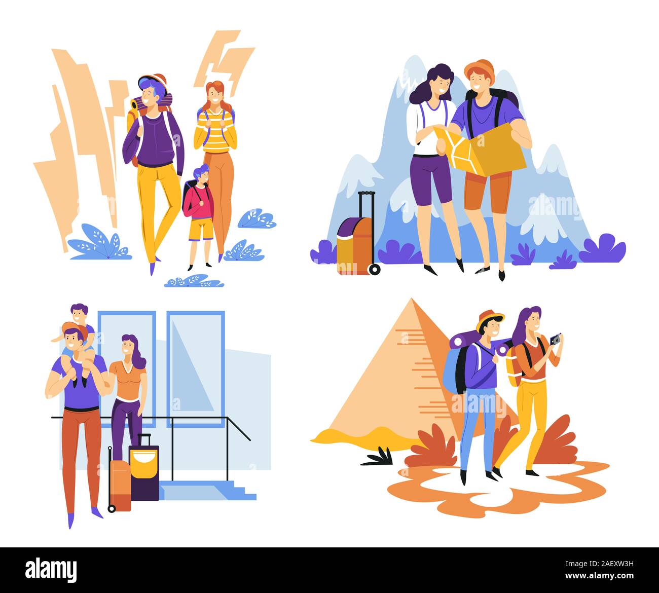 Sightseeing walking tour Stock Vector Images - Alamy