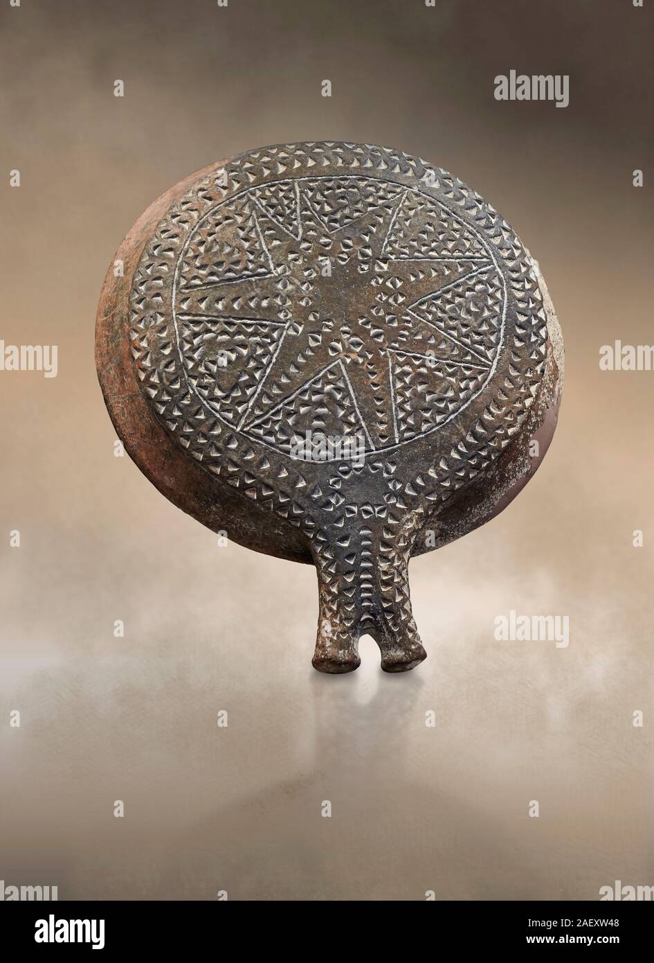 Cycladic terracotta 'frying pan' with incied star decoration from ...