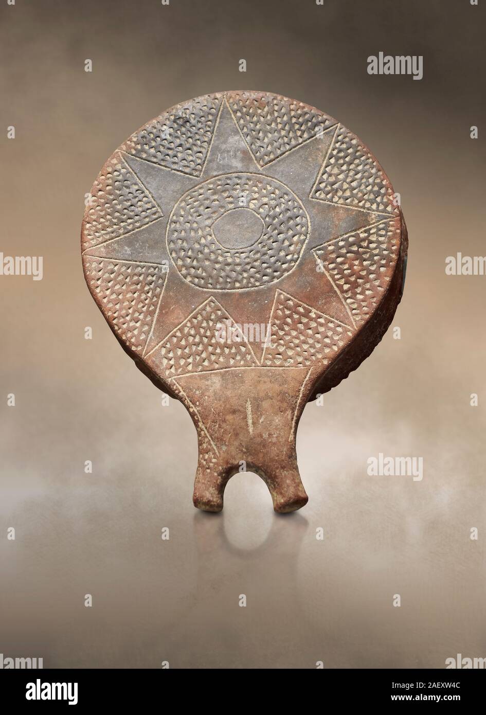Cycladic terracotta 'frying pan' with incied star decoration from ...
