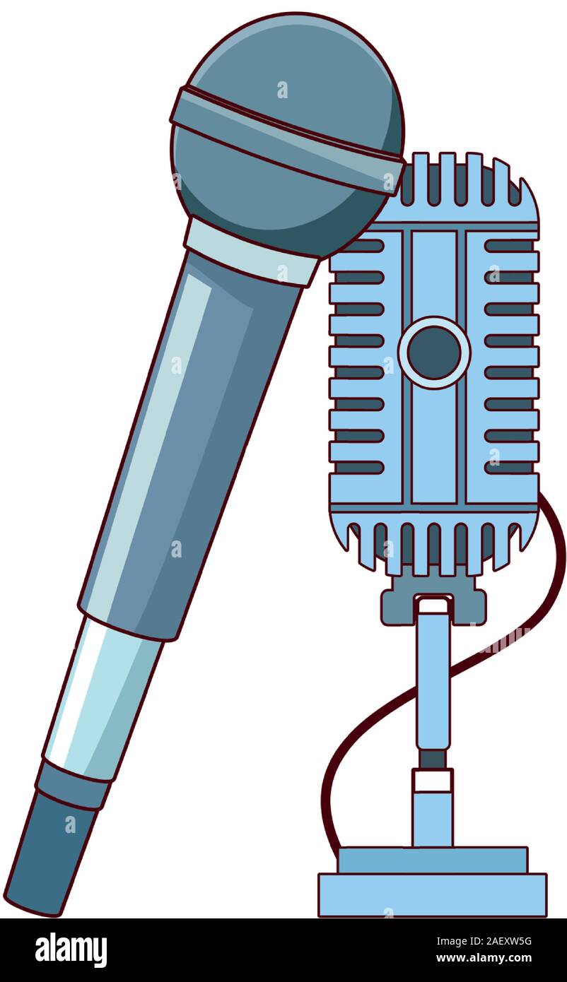 mike and retro microphone, flat design Stock Vector Image & Art - Alamy