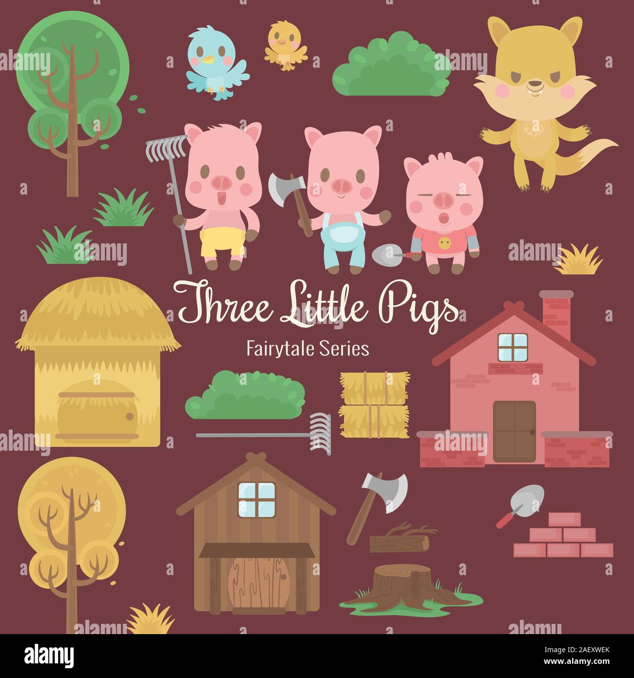 Three little pigs straw house hi-res stock photography and images - Alamy