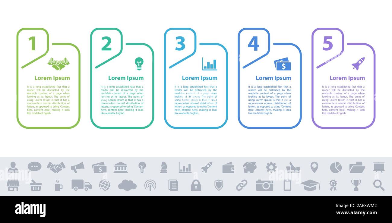 Infographic design business concept vector illustration with 5 steps or ...