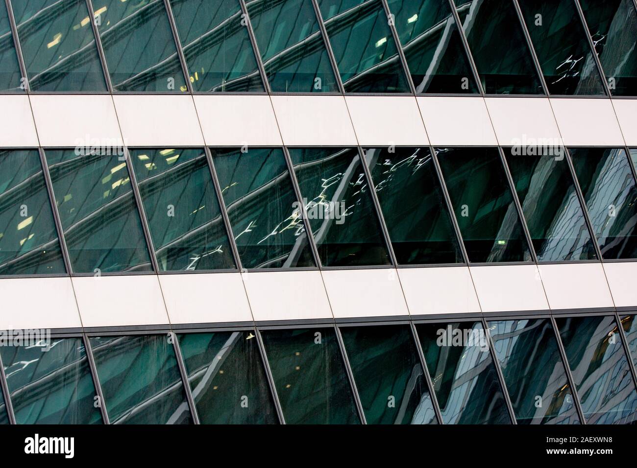 Fragment of modern building. Close-up. A beautiful combination of metal ...